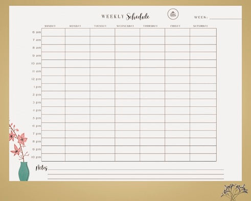 Timed Weekly Busy Schedule/Weekly Planner/Instant Download ...